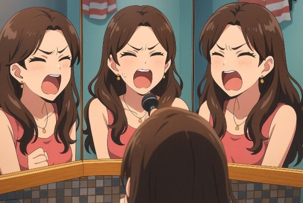 1人3役の三面鏡を使った口パク・顔芸パフォーマンスがクセになるw | Hiroiro