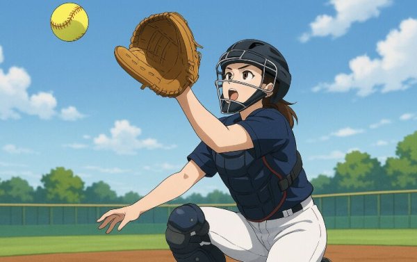 女キャッチャーさん、平凡なフライでボールを見失いミラクルが起こるw | Hiroiro